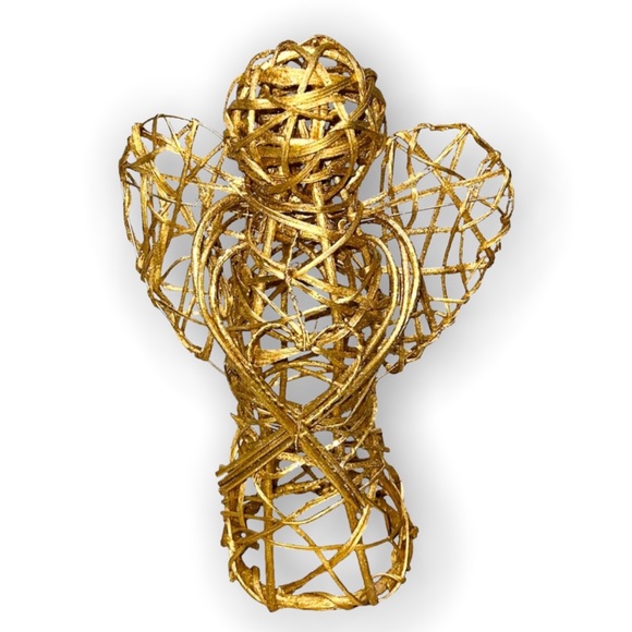 Holiday | Large Gold Wood Rustic Boho Angel Heart Christmas Tree Topper ...